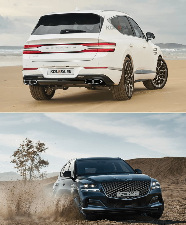 "27인치 대형 디스플레이 탑재"... 제네시스, 스포티함 더욱 강조한 페이스리프트 된 'GV80' 실내 예상도