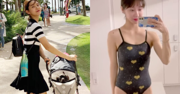 "163cm 42kg"...한그루, 쌍둥이 출산 후 18kg 감량한 뒤 완벽한 수영복 몸매 공개해 모두가 놀랐다